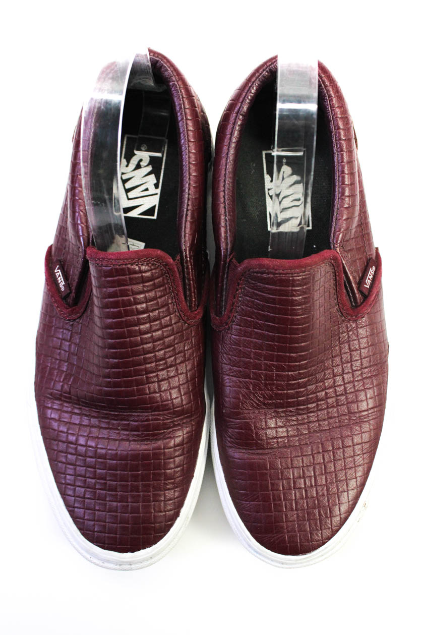Vans Men's Round Toe Slip-On Rubber Sole Loafers Shoe Red Size 8.5 | eBay