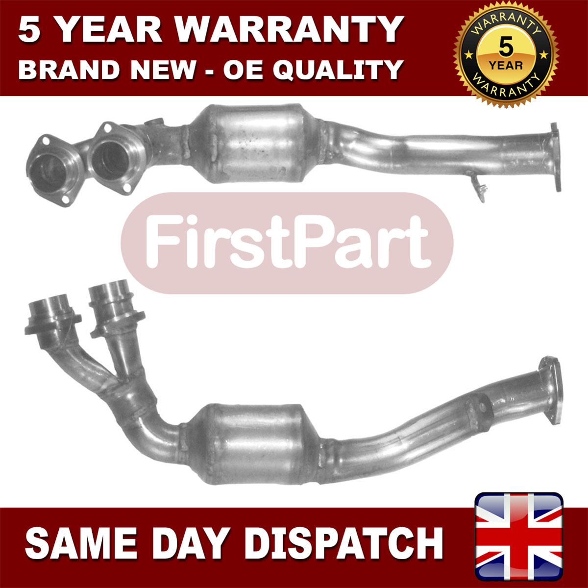 Fits Jaguar XJ 1981-1987 5.3 FirstPart Right Catalytic Converter Euro 2 ...
