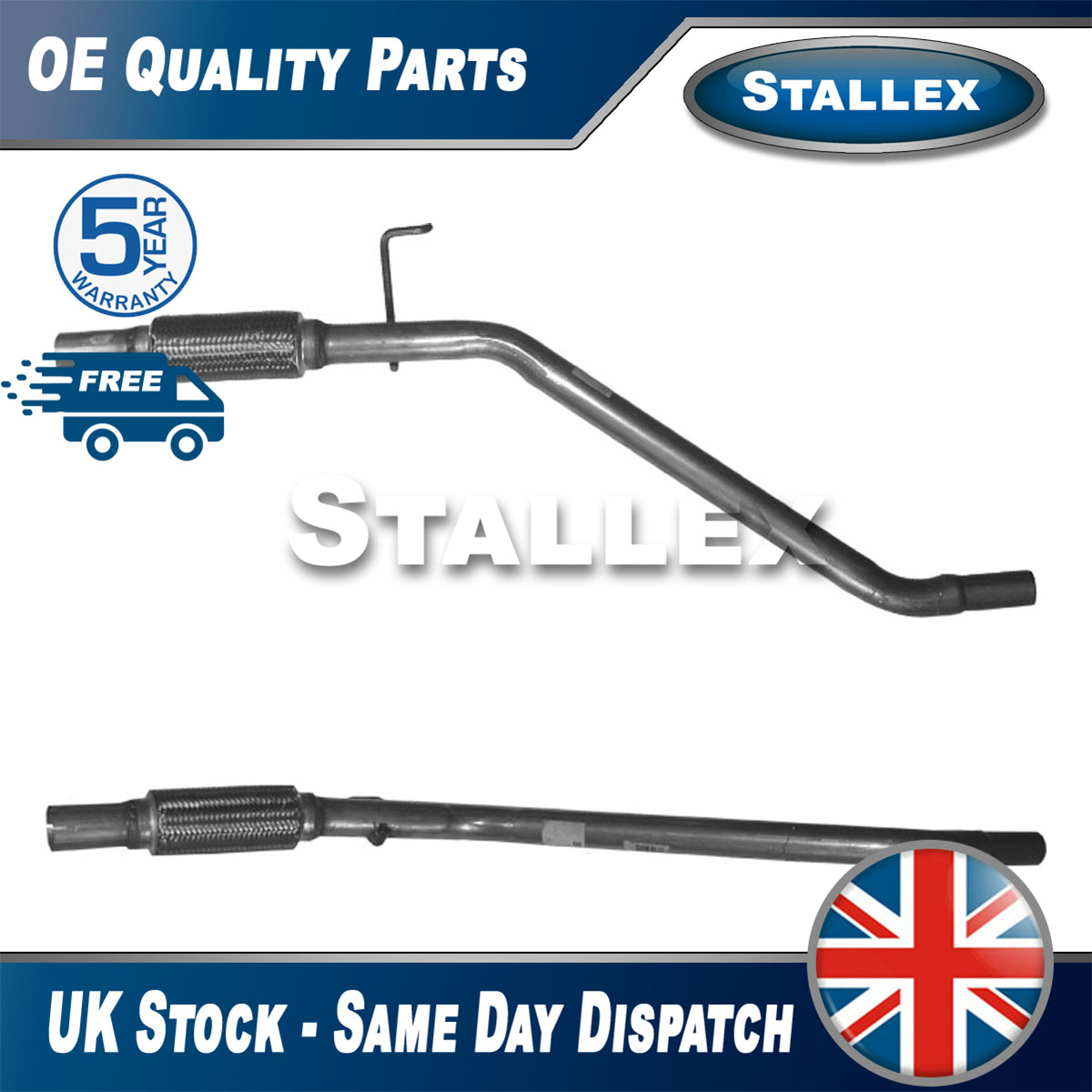 Fits Fiat Panda 1992-1996 0.9 Exhaust Pipe Euro 2 Centre Stallex ...
