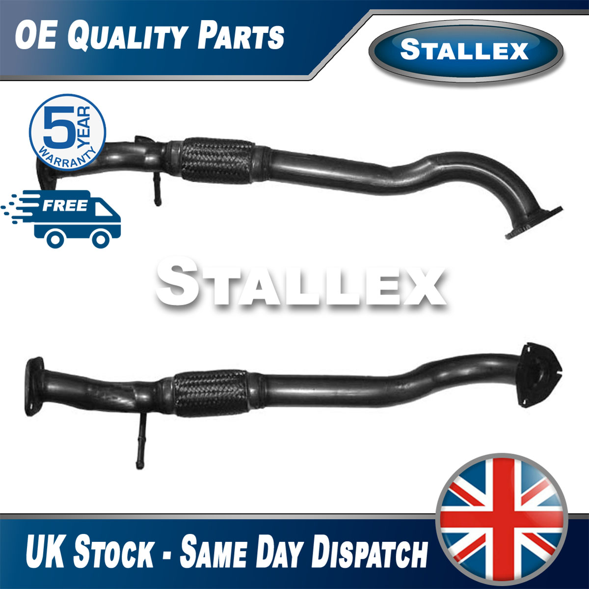 Fits Fiat Punto Idea 1.9 D JTD Exhaust Pipe Euro 4 Front Stallex ...