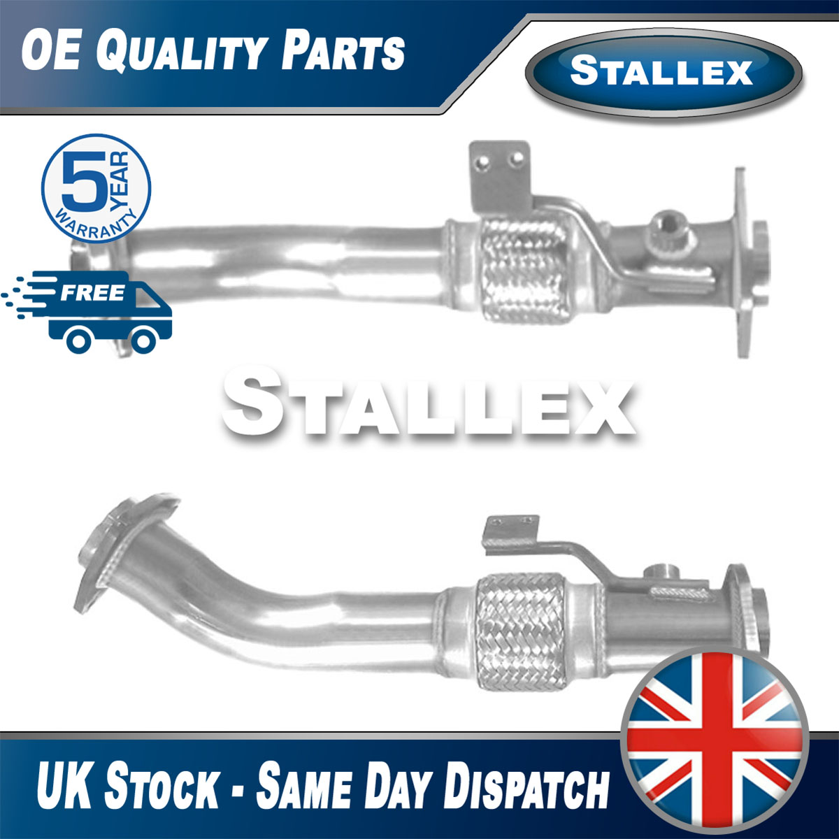 Fits Nissan Pathfinder Navara 2.5 dCi Exhaust Pipe Euro 5 Front Stallex ...