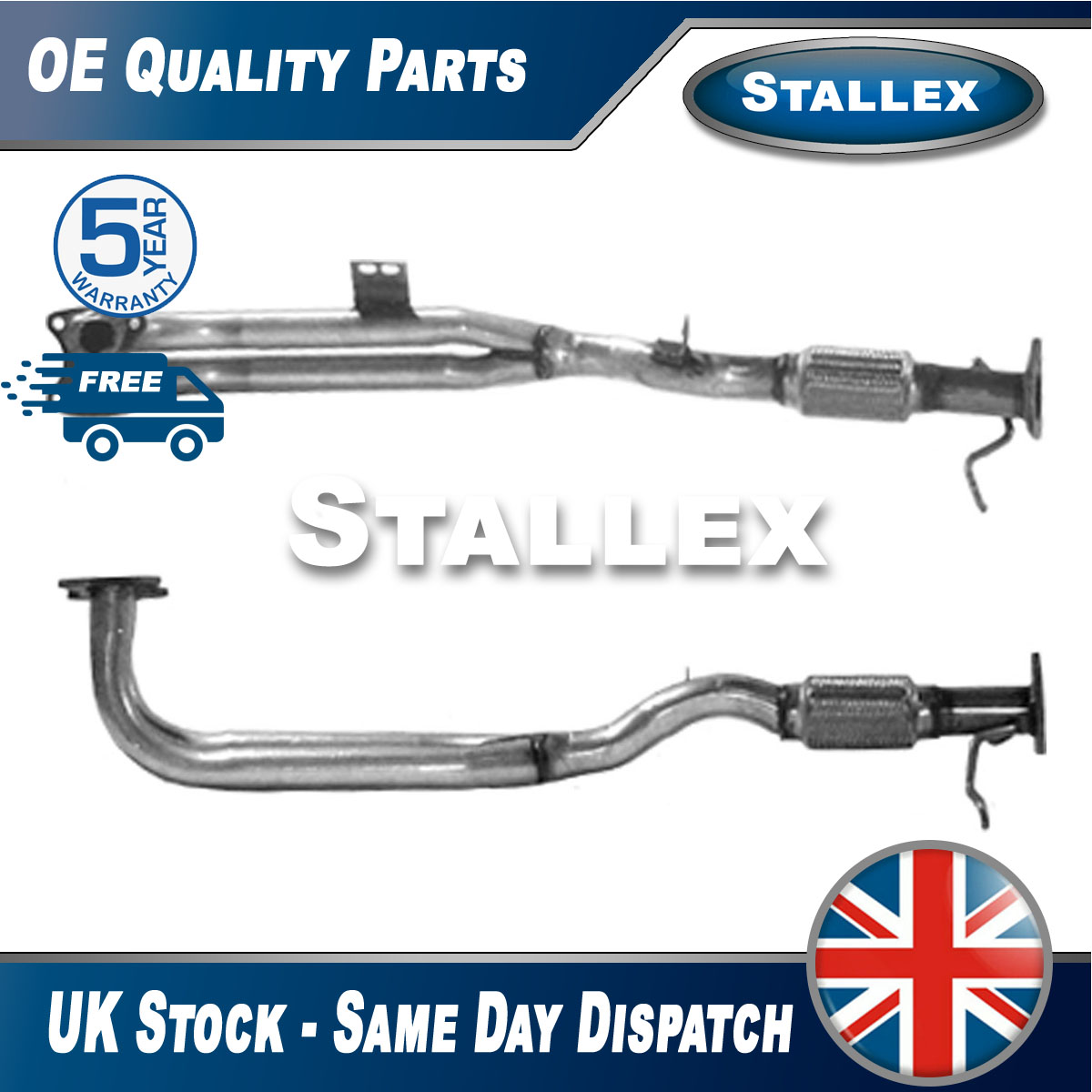 Fits Land Rover Freelander 1.8 Exhaust Pipe Euro 2 Front Stallex ...