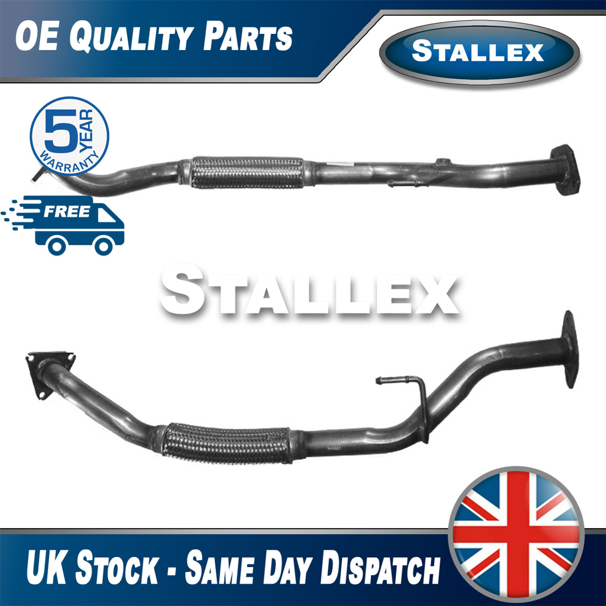 Fits Nissan Almera 2000-2002 1.5 1.8 Exhaust Pipe Euro 3 Front Stallex ...
