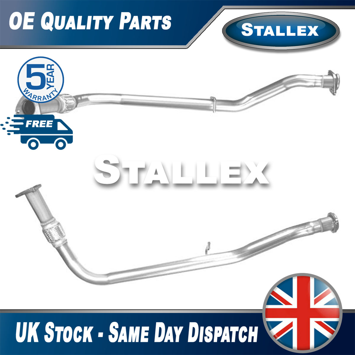 Fits Discovery Defender 2.5 TD5 Exhaust Pipe Euro 3 Front Stallex ...