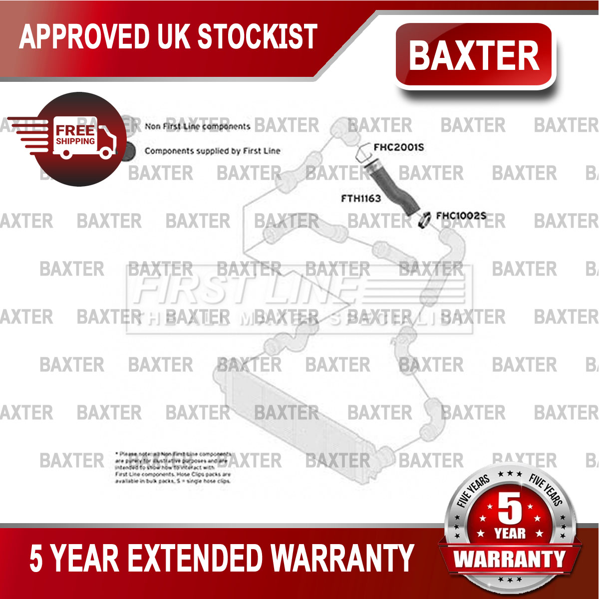 Fits VW Transporter 2003-2009 2.5 TDi Baxter Turbo Hose #1 7H0145708J ...