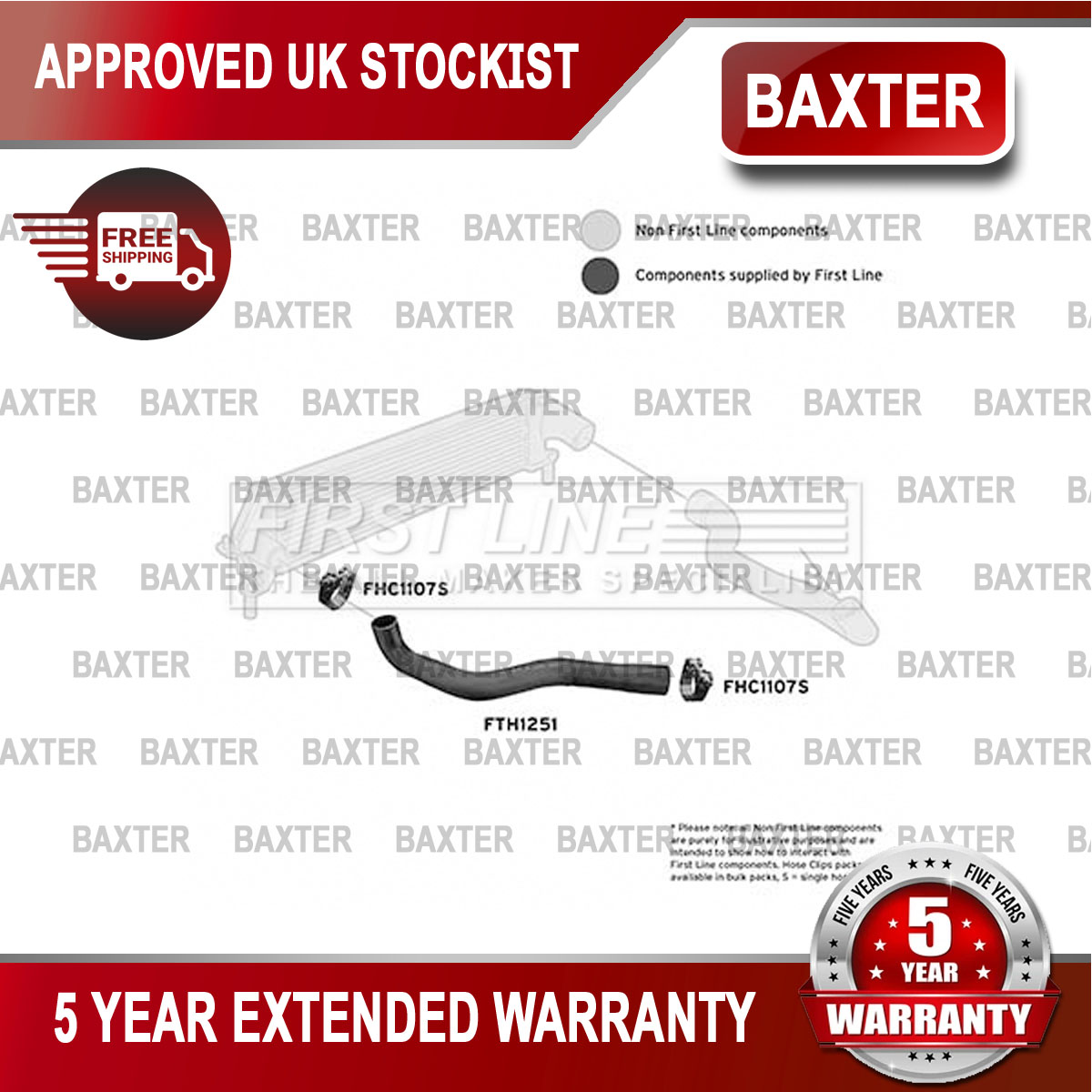 Fits Land Rover Defender 2006-2016 2.4 TD4 Baxter Turbo Hose #1 ...