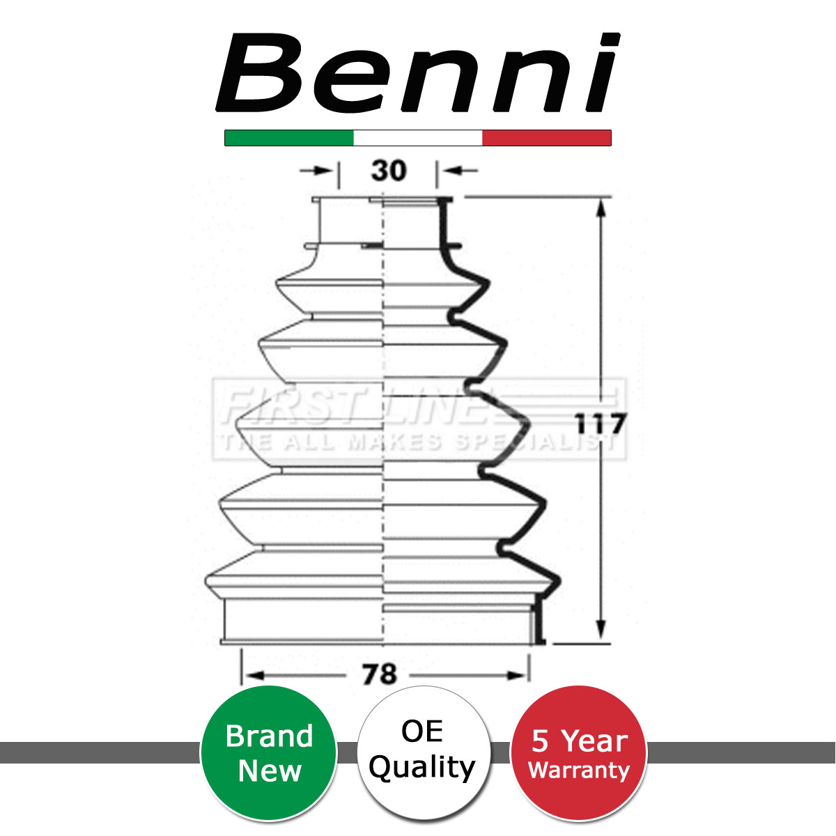 CV Joint Boot Set Front Right Outer Benni Fits C3 C2 1007 1.4 HDi 1.6 ...