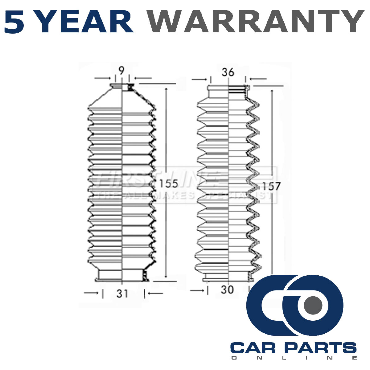 Steering Rack Boot Set Front CPO Fits Nissan Bluebird 1.6 1.8 2.0 D #1 ...