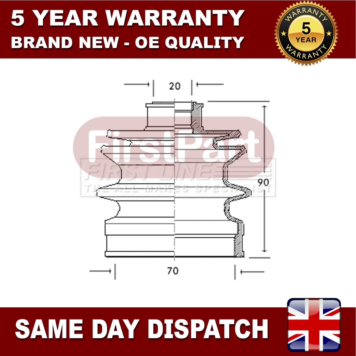 Fits Mazda 2 2008-2015 + Other Models FirstPart Front Outer CV Joint ...