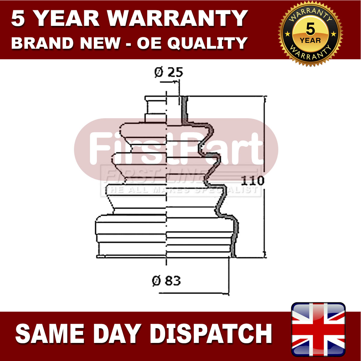 Fits VW Polo Skoda Fabia FirstPart Front Inner Outer CV Joint Boot Set ...