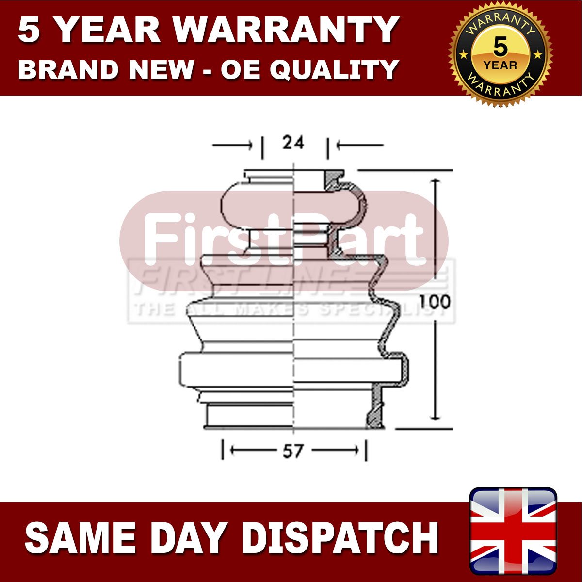 Fits VW Audi FirstPart Front Rear Inner Outer CV Joint Boot Set #2 ...