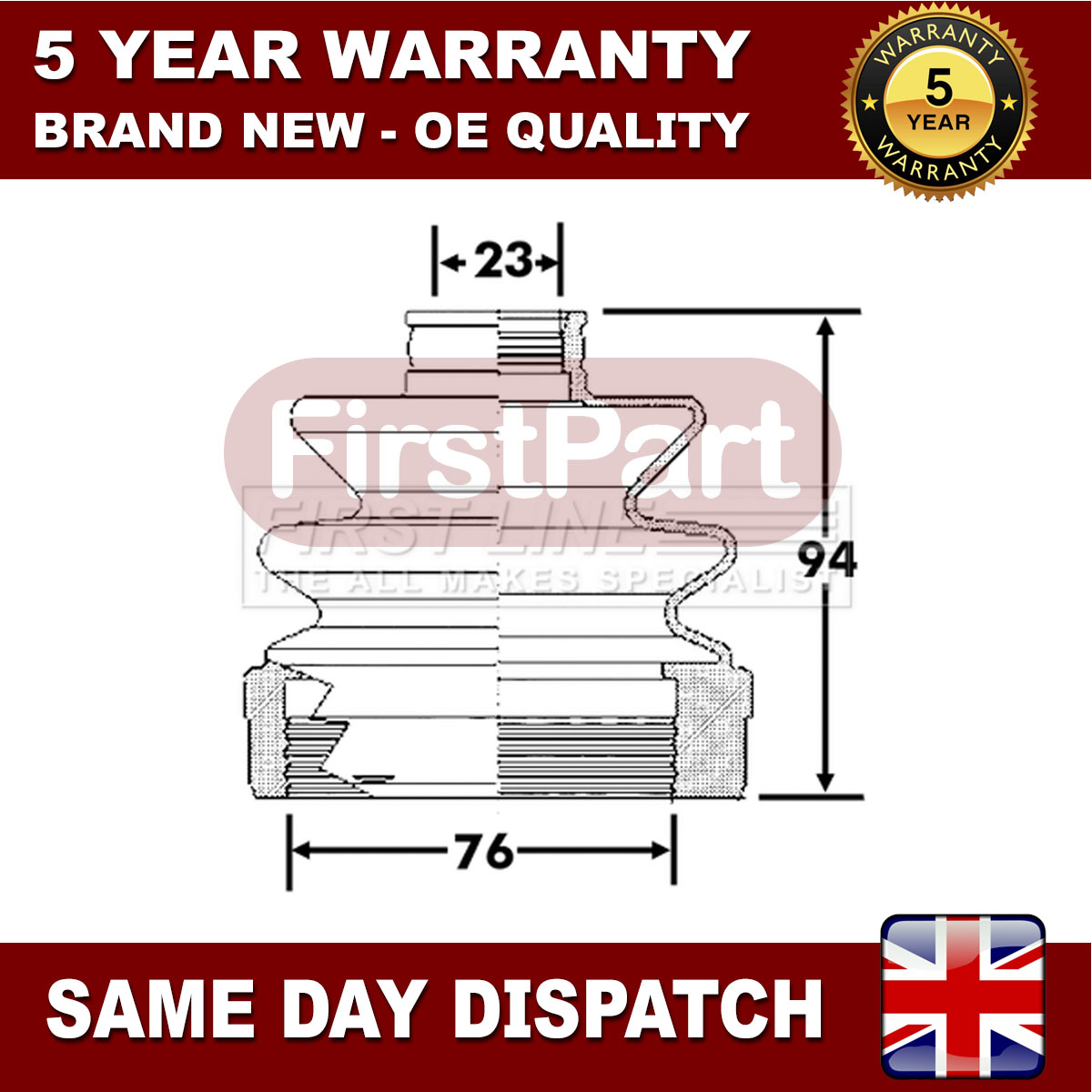 Fits Hyundai i30 1.6 CRDi FirstPart Front Inner CV Joint Boot Set ...