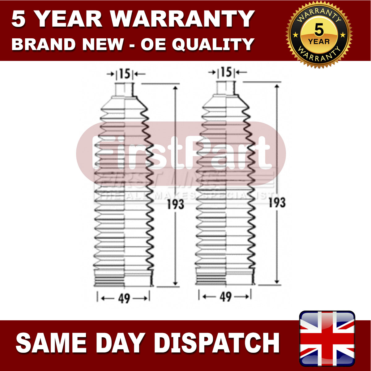 Fits VW Audi Skoda Seat Cupra FirstPart Front Steering Rack Boot Set ...