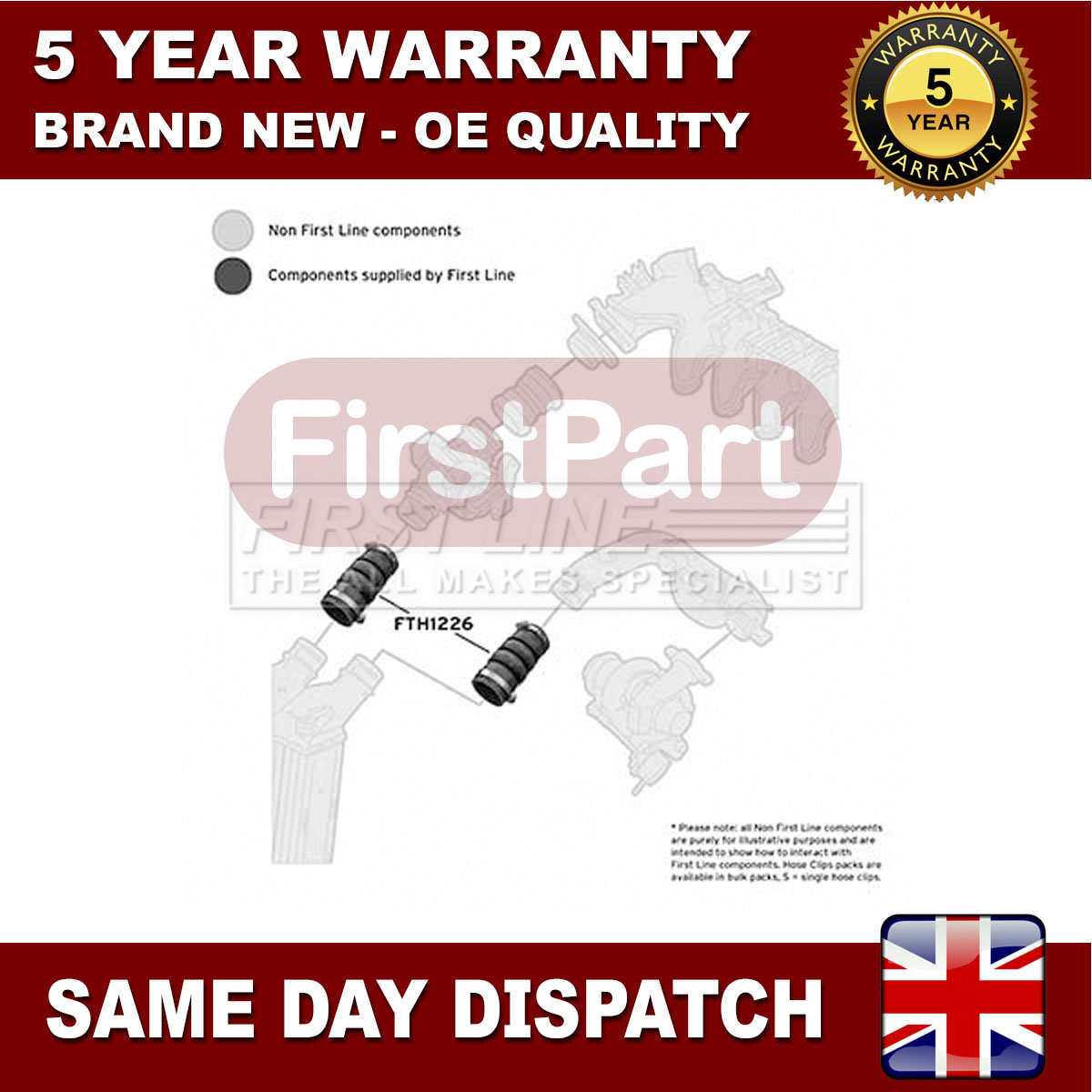 Fits 207 208 3008 DS3 C3 Picasso 1.6 HDi FirstPart Turbo Hose #2 ...