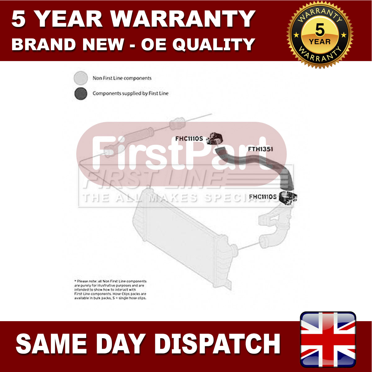 Fits Mercedes Sprinter 2000-2006 2.1 CDi FirstPart Turbo Hose #1 ...