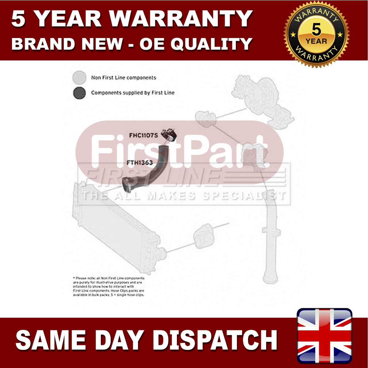 Fits Mercedes Sprinter 2006- 2.1 CDi FirstPart Turbo Hose 9065283382 ...