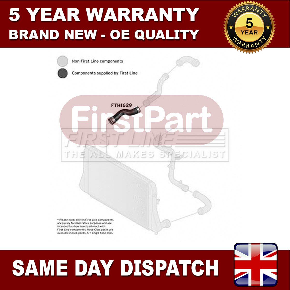 Fits VW Passat 2007-2014 CC 2008-2012 1.8 2.0 FirstPart Turbo Hose ...