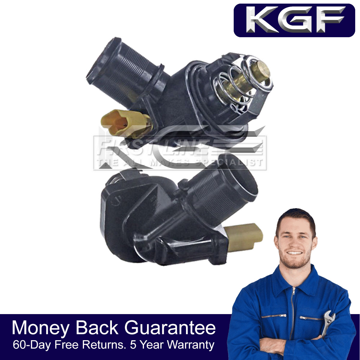 KGF Thermostat Coolant Fits Peugeot 207 Citroen C3 C2 1.0 1.1 1.4 1.6 ...