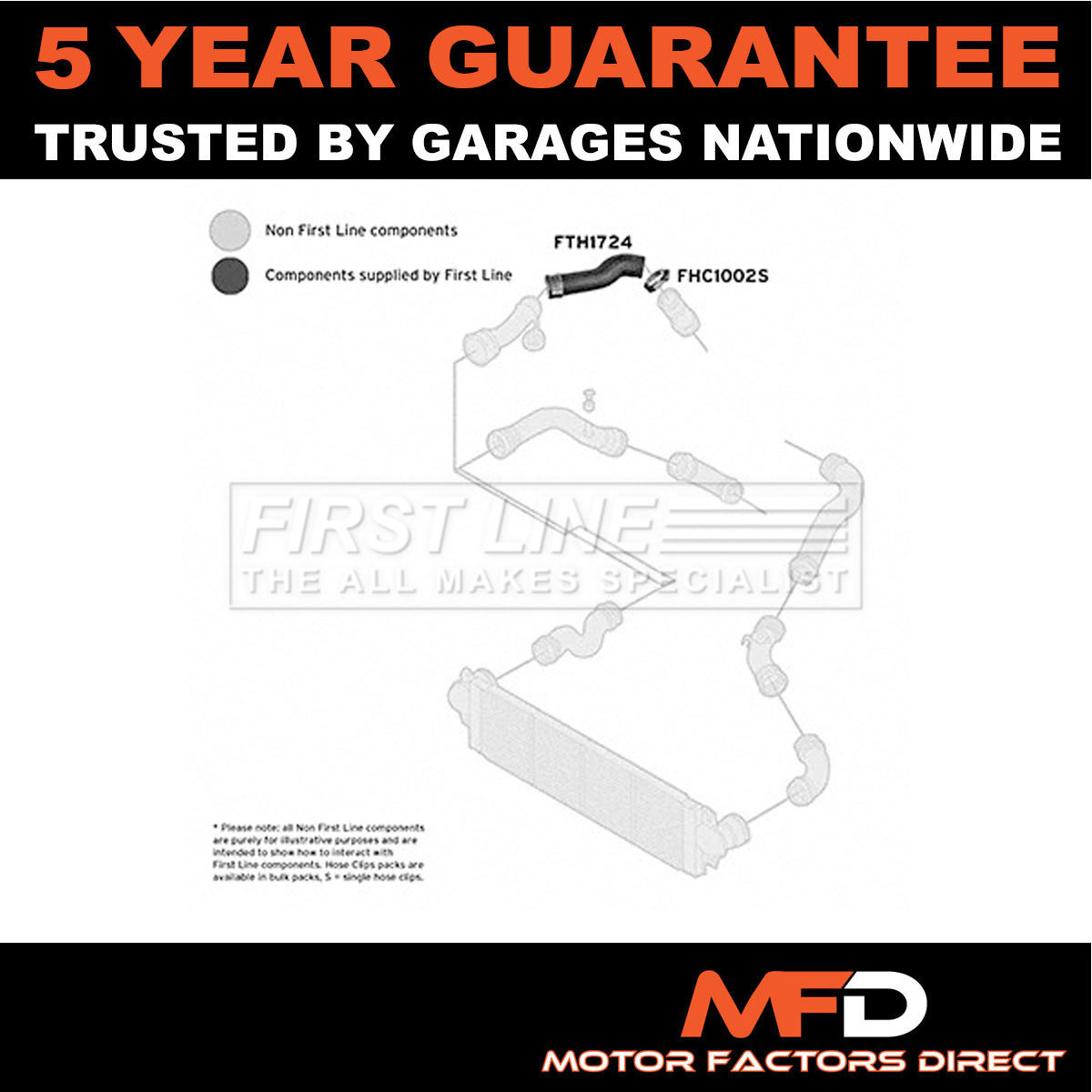 Fits VW Transporter 2003-2009 2.5 TDi MFD Turbo Hose #2 7H0145708J ...