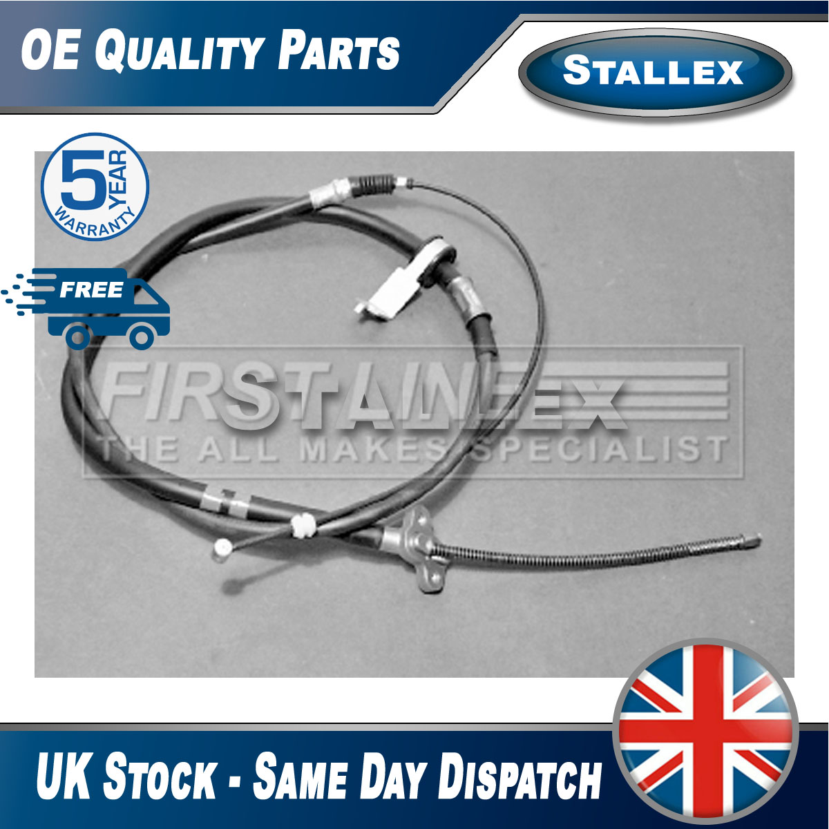 Fits Toyota Hiace 2.4 D TD 2.5 Hand Brake Cable Rear Left Stallex #2 ...