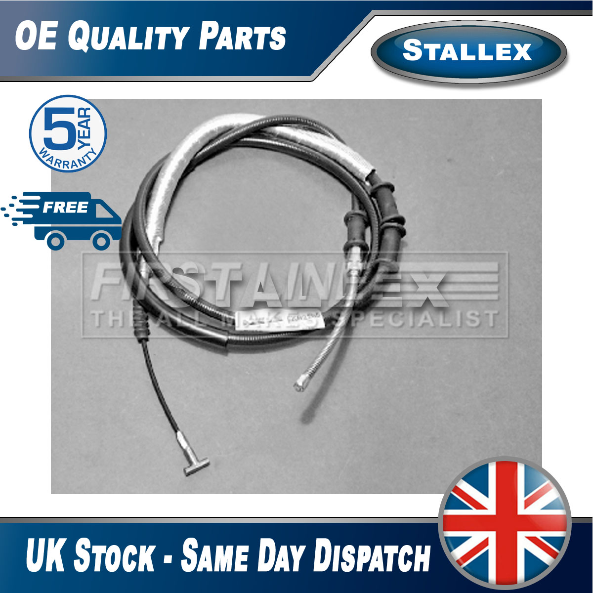 Fits Fiat Multipla 1.6 1.9 JTD Hand Brake Cable Rear Left Stallex #1 ...