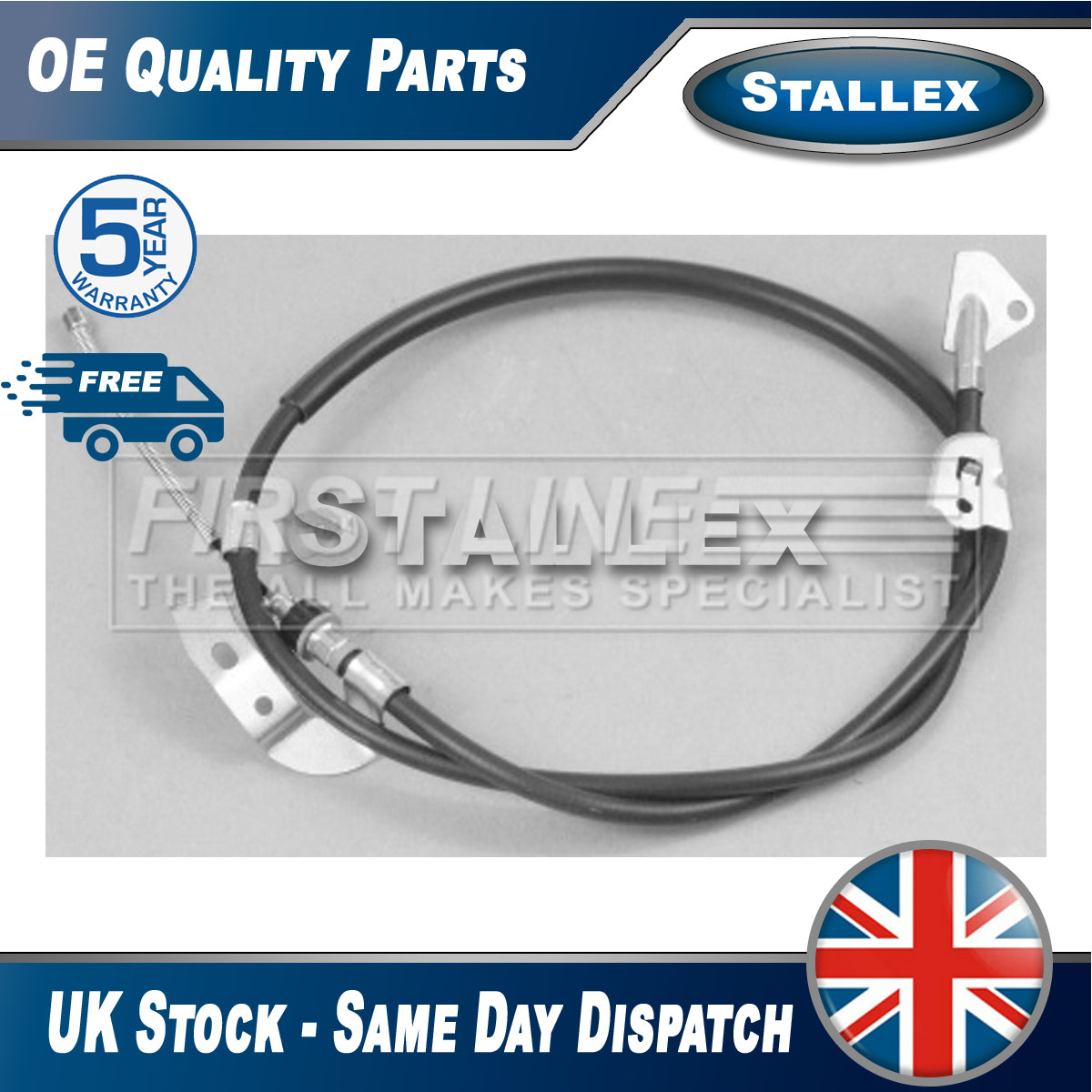 Fits C1 Aygo 107 1.0 1.4 HDi Hand Brake Cable Rear Right Stallex 4745Y2 ...