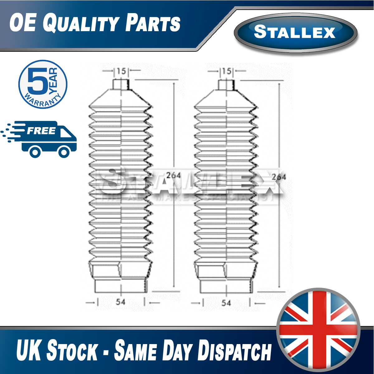 FITS FIAT DUCATO Talbot Express Steering Rack Boot Set Front Stallex #2 ...