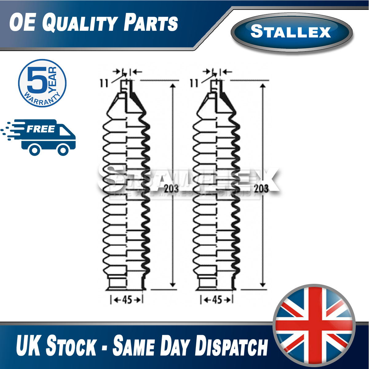 Fits Chevrolet Aveo 2003-2008 1.4 Steering Rack Boot Set Front Stallex ...