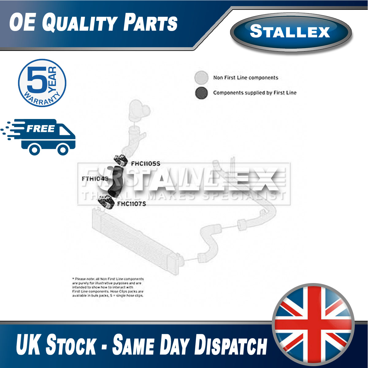 Fits Relay Ducato 2.2 D HDi Turbo Hose Front Right Lower Stallex 0382LY ...