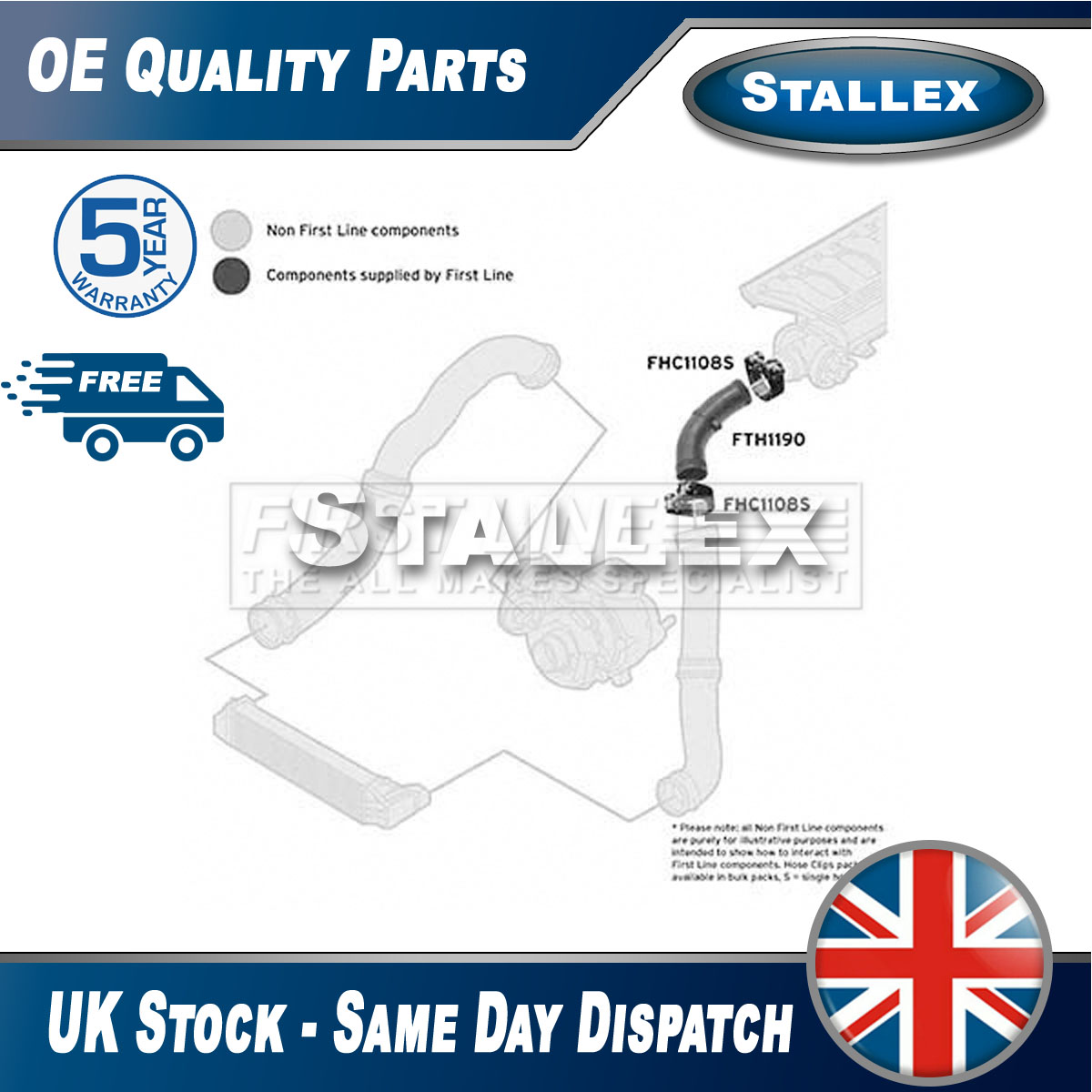 Fits BMW 3 Series 2001-2007 2.0 D TD Turbo Hose Stallex #2 11617799397 ...