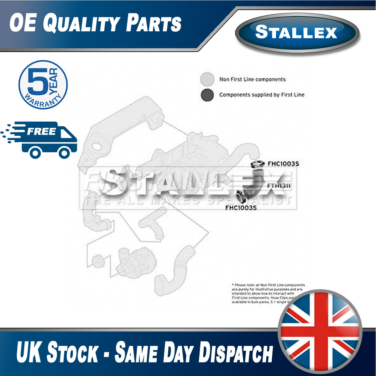 Fits Land Rover Freelander 2000-2006 2.0 TD4 Turbo Hose Stallex #3 ...