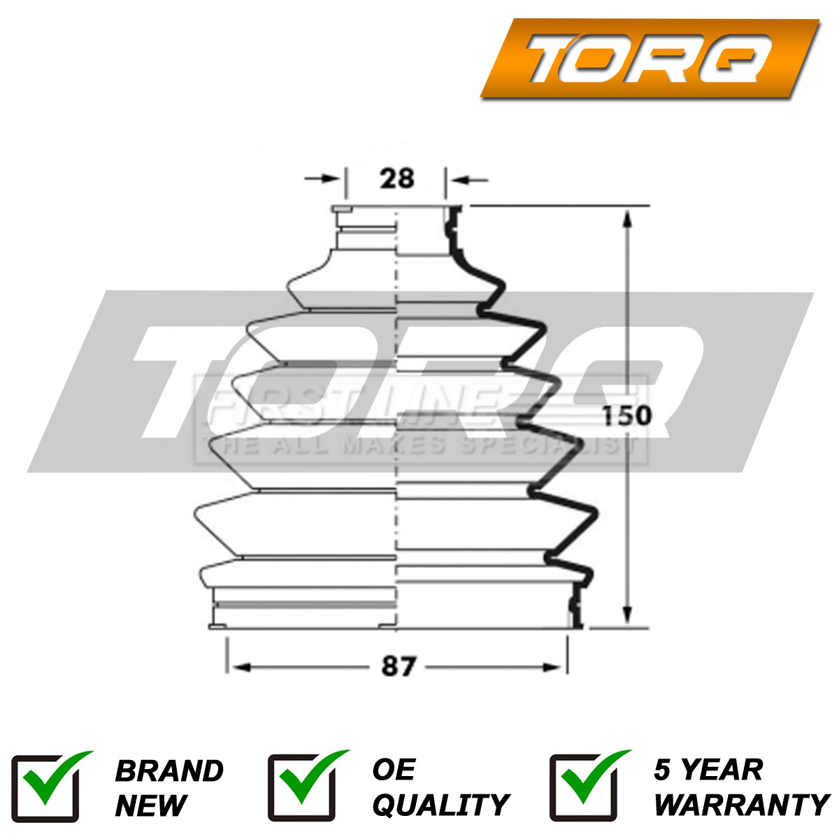 CV Joint Boot Set Front Outer Torq Fits Mitsubishi Shogun Pajero 3.2 D ...