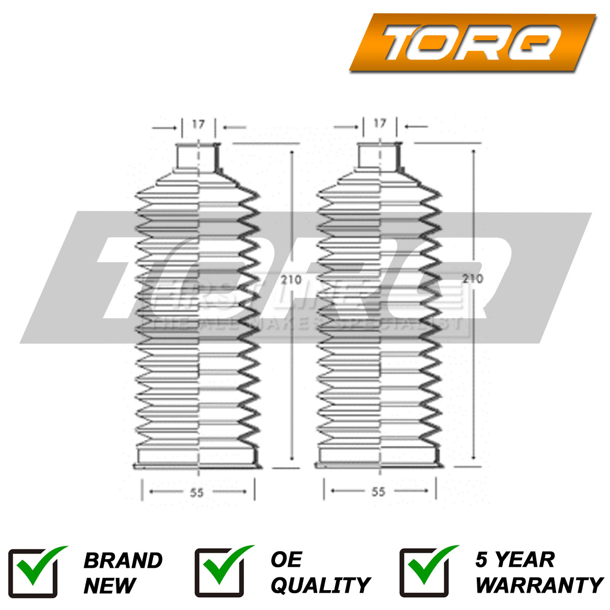 Steering Rack Boot Set Front Torq Fits Ford Scorpio 2.0 2.3 2.5 TD 2.9 ...