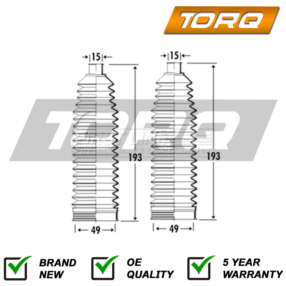 Steering Rack Boot Set Front Torq Fits VW Audi Skoda Seat Cupra ...