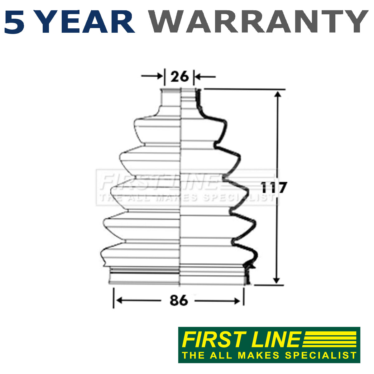 First Line Front Outer CV Joint Boot Set Fits Tucson 2.0 CRDi 2.4 3.3 ...