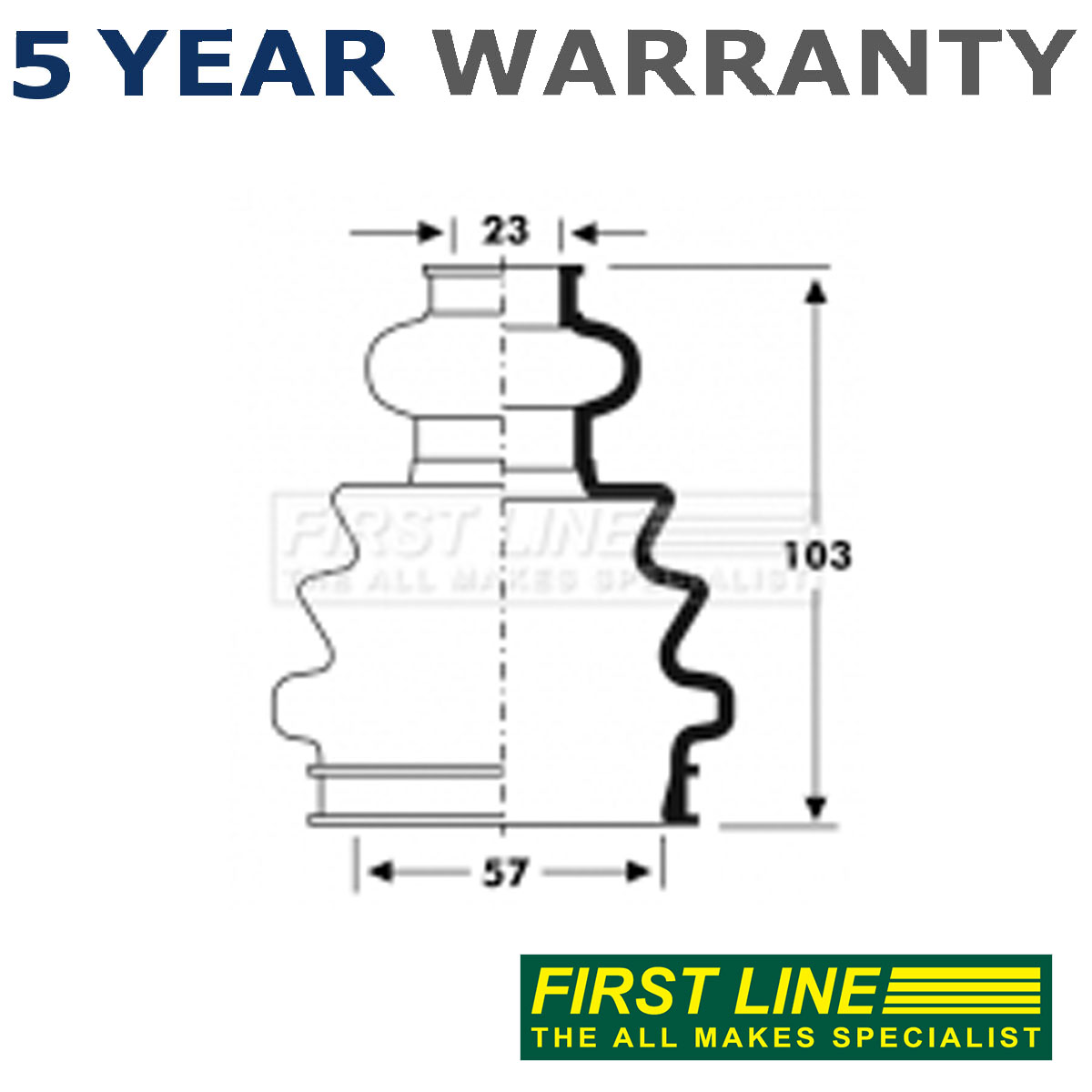 First Line Front Inner CV Joint Boot Set Fits VW Transporter Ford ...