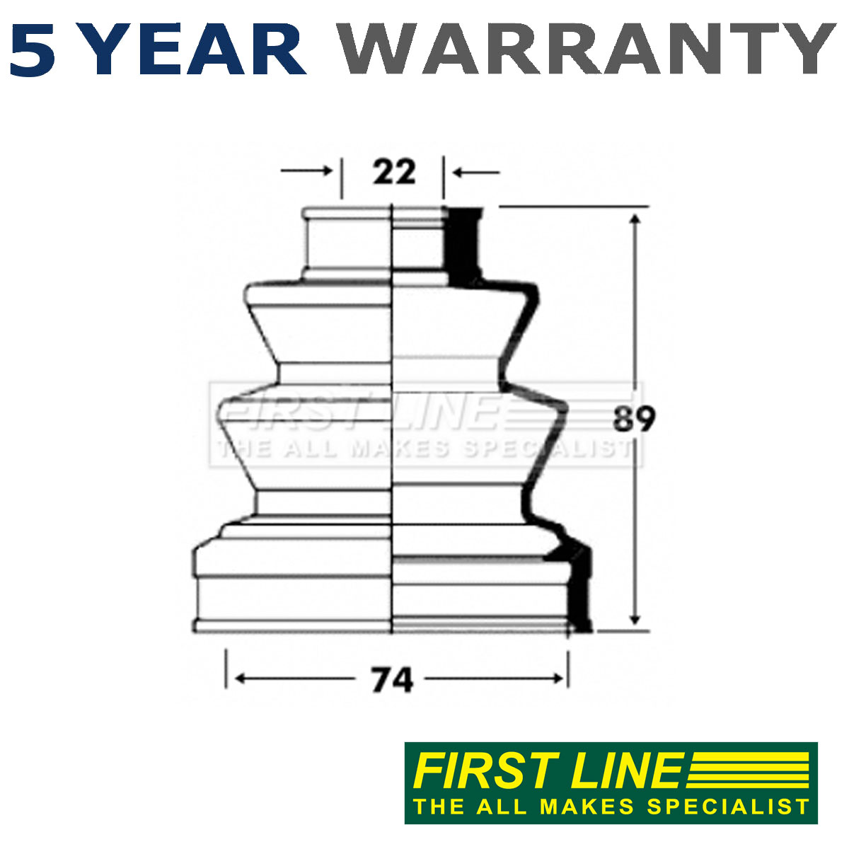 First Line Front Right Inner CV Joint Boot Set Fits Lantra 1.6 1.8 ...