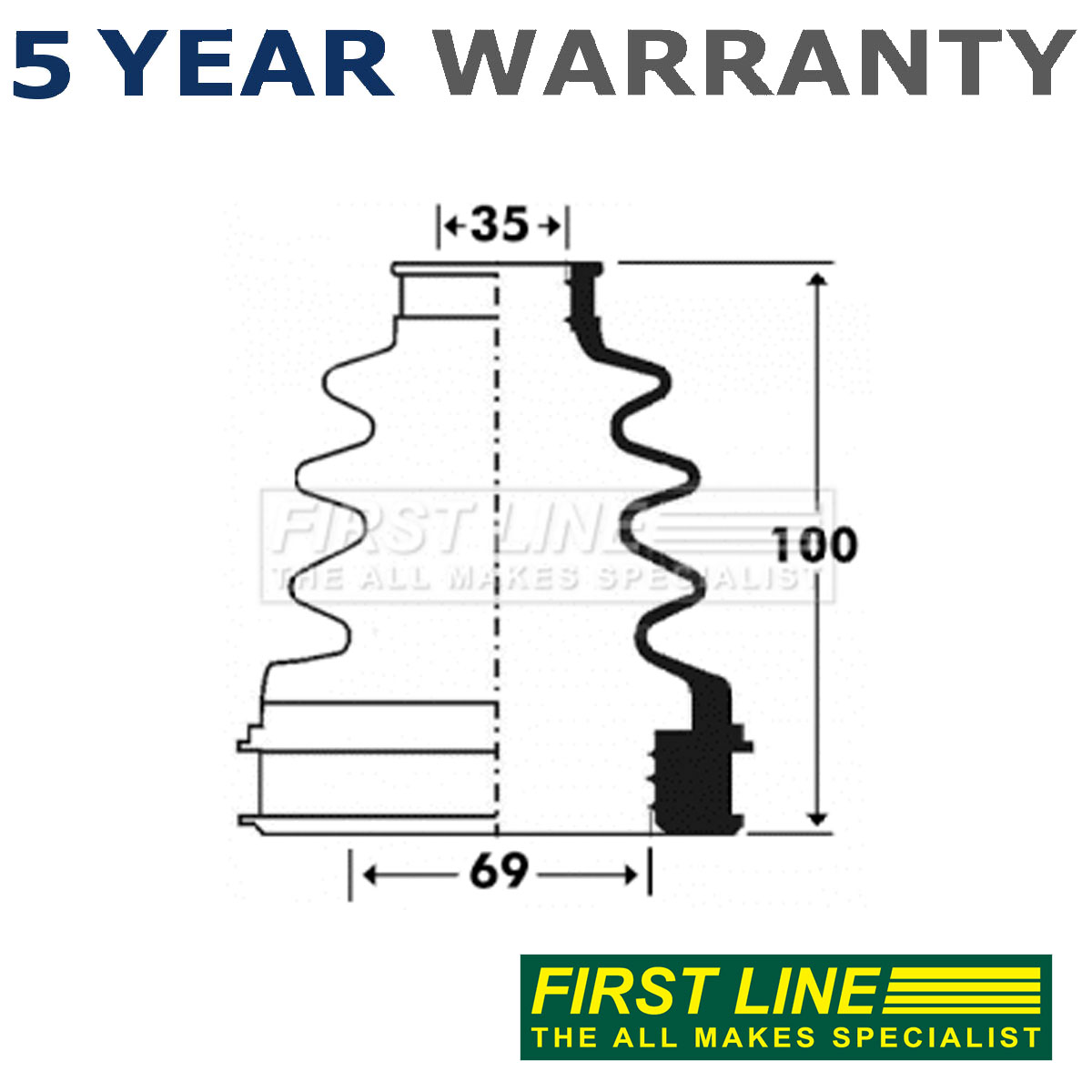 First Line Front Right Inner CV Joint Boot Set Fits Ford Focus C-Max ...