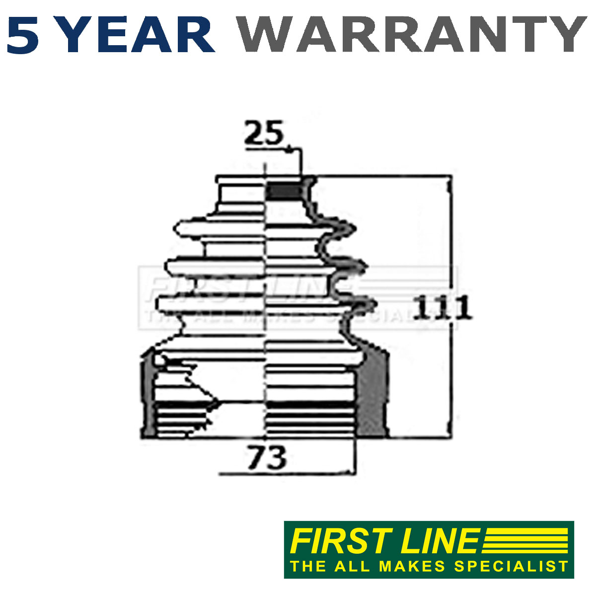 First Line Front Inner CV Joint Boot Set Fits Vauxhall Corsa 1.6 1.7 ...