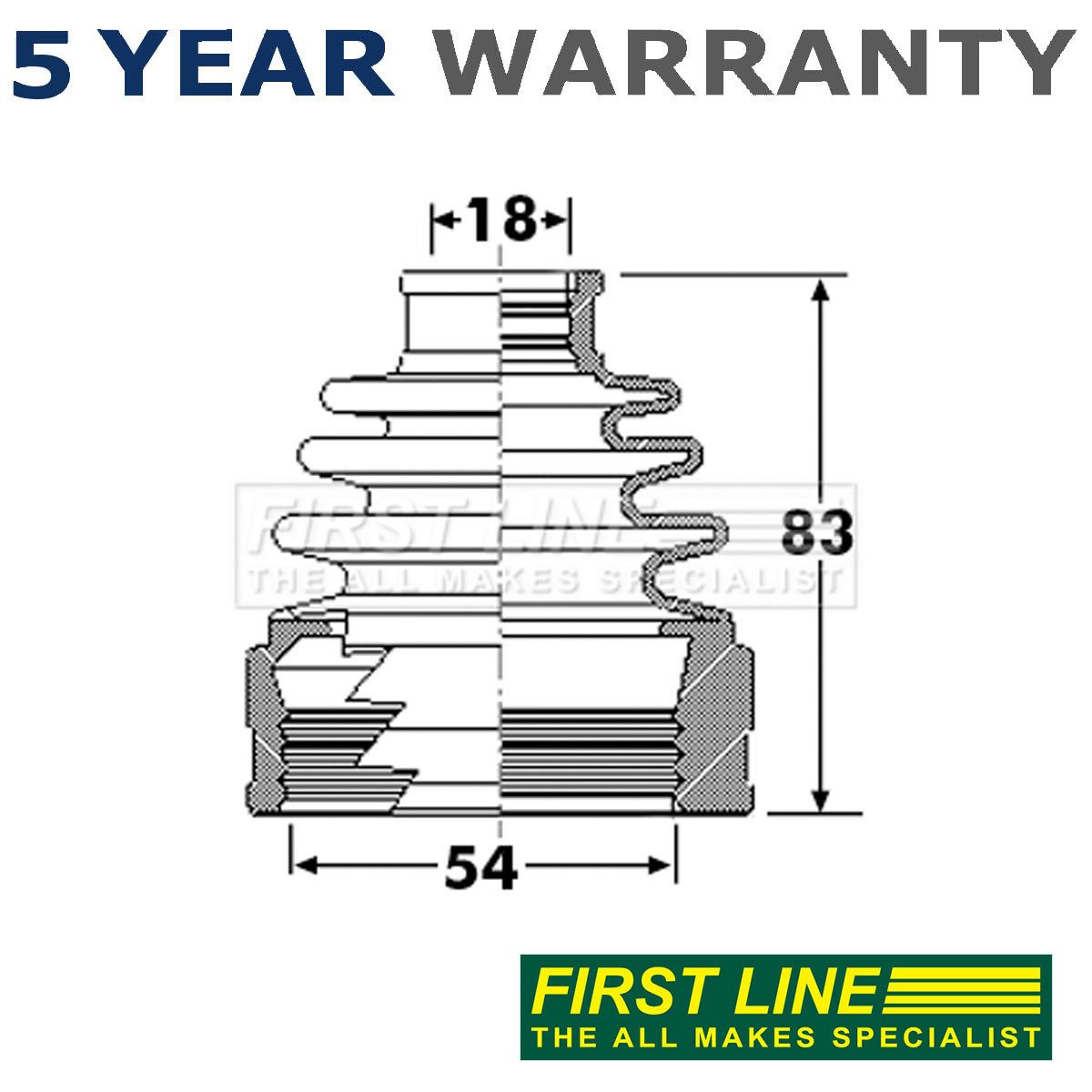 First Line Front Rear Inner CV Joint Boot Set Fits ASX 2010- C-Crosser ...
