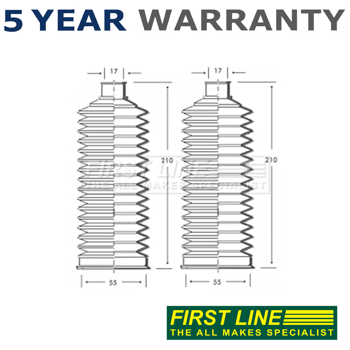 First Line Front Steering Rack Boot Set Fits Scorpio 2.0 2.3 2.5 TD 2.9 ...