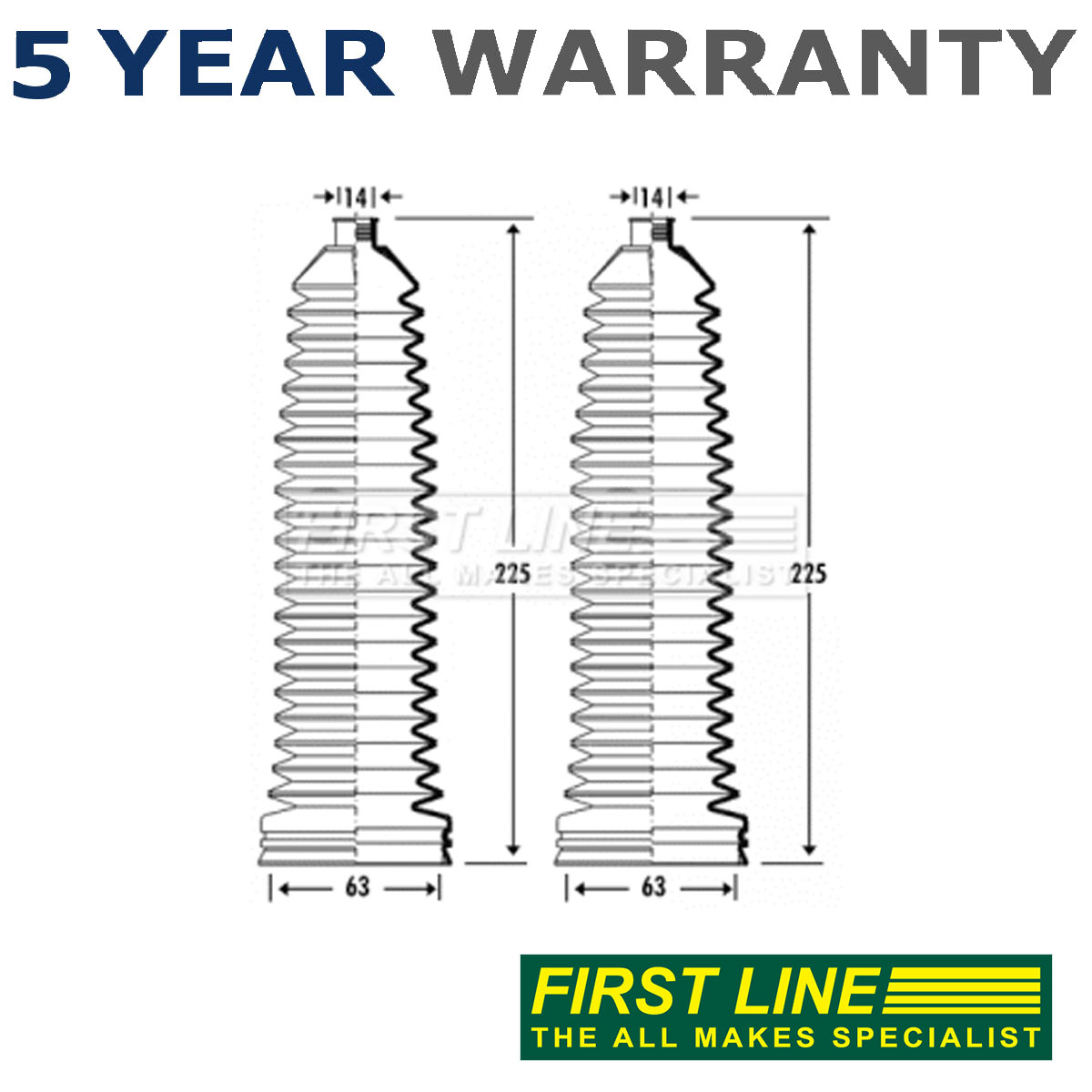 First Line Front Steering Rack Boot Set Fits Mercedes C-Class CLK ...