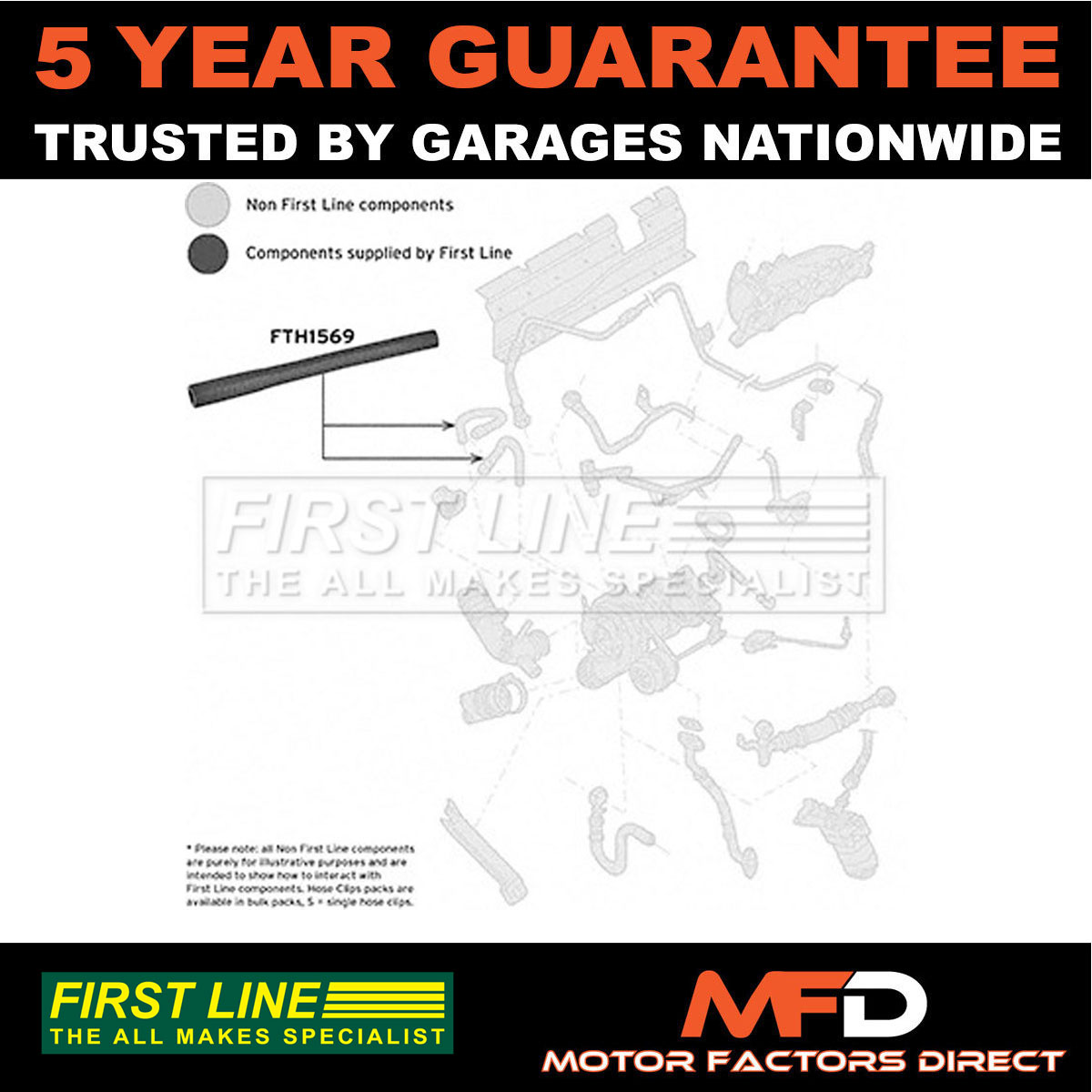Fits Audi A4 1995-2008 VW Passat 1996-2005 1.8 First Line Turbo Hose ...