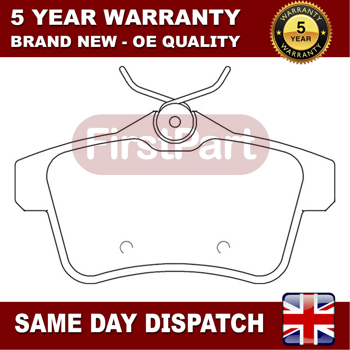 Fits Peugeot 3008 5008 RCZ Citroen C4 DS4 Firstpart Rear Brake Pads Set ...