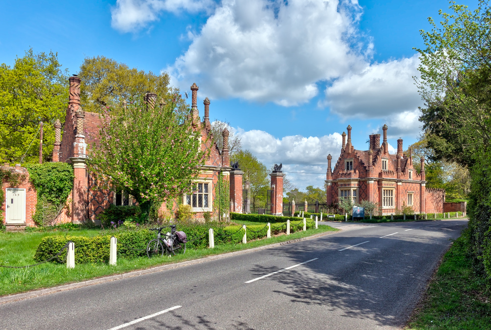Gatehouses at Helmingham Hall in Suffolk (England). Probably dating ...