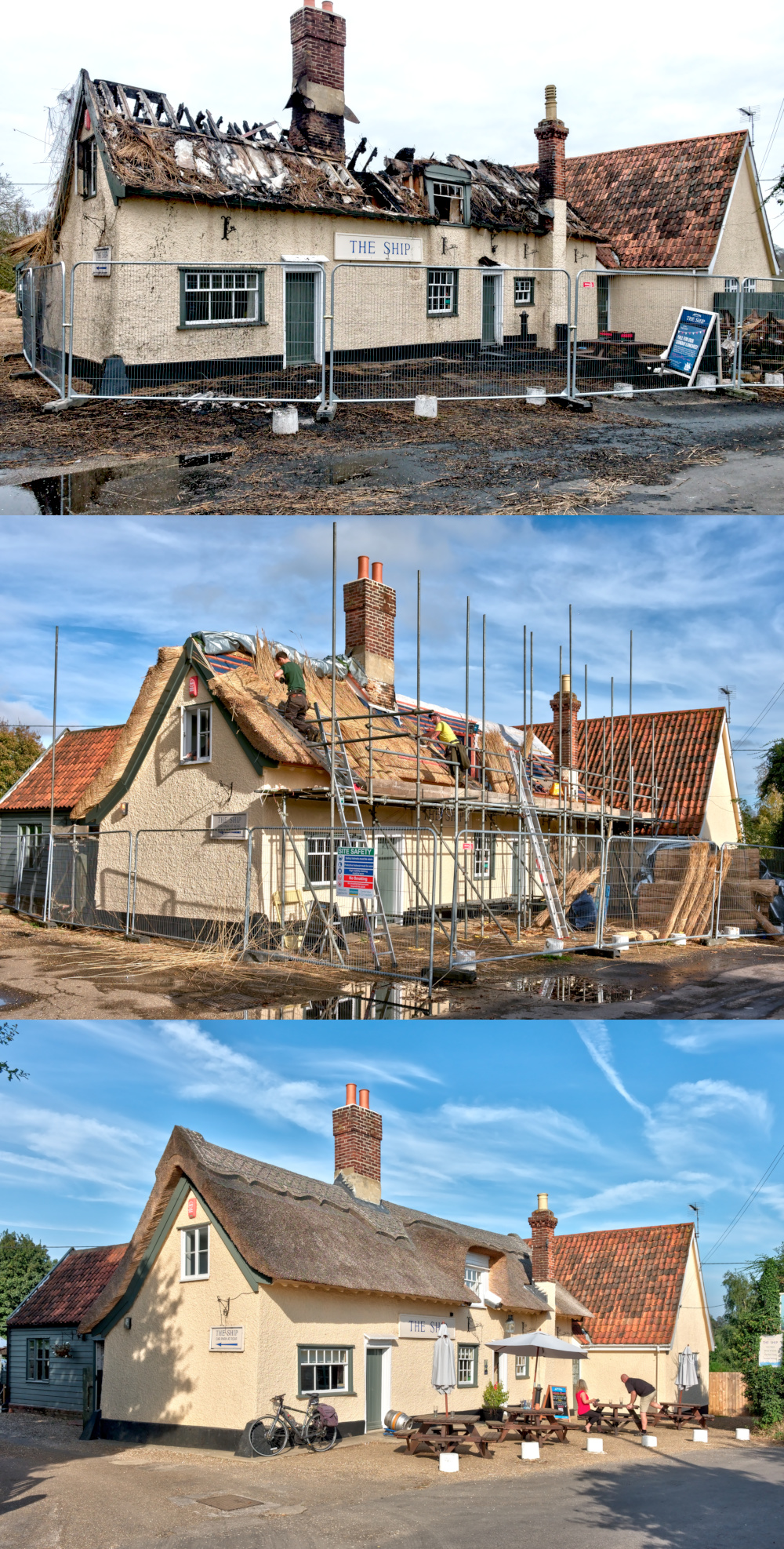 A literal architectural revival. The Ship Inn at Levington in Suffolk ...