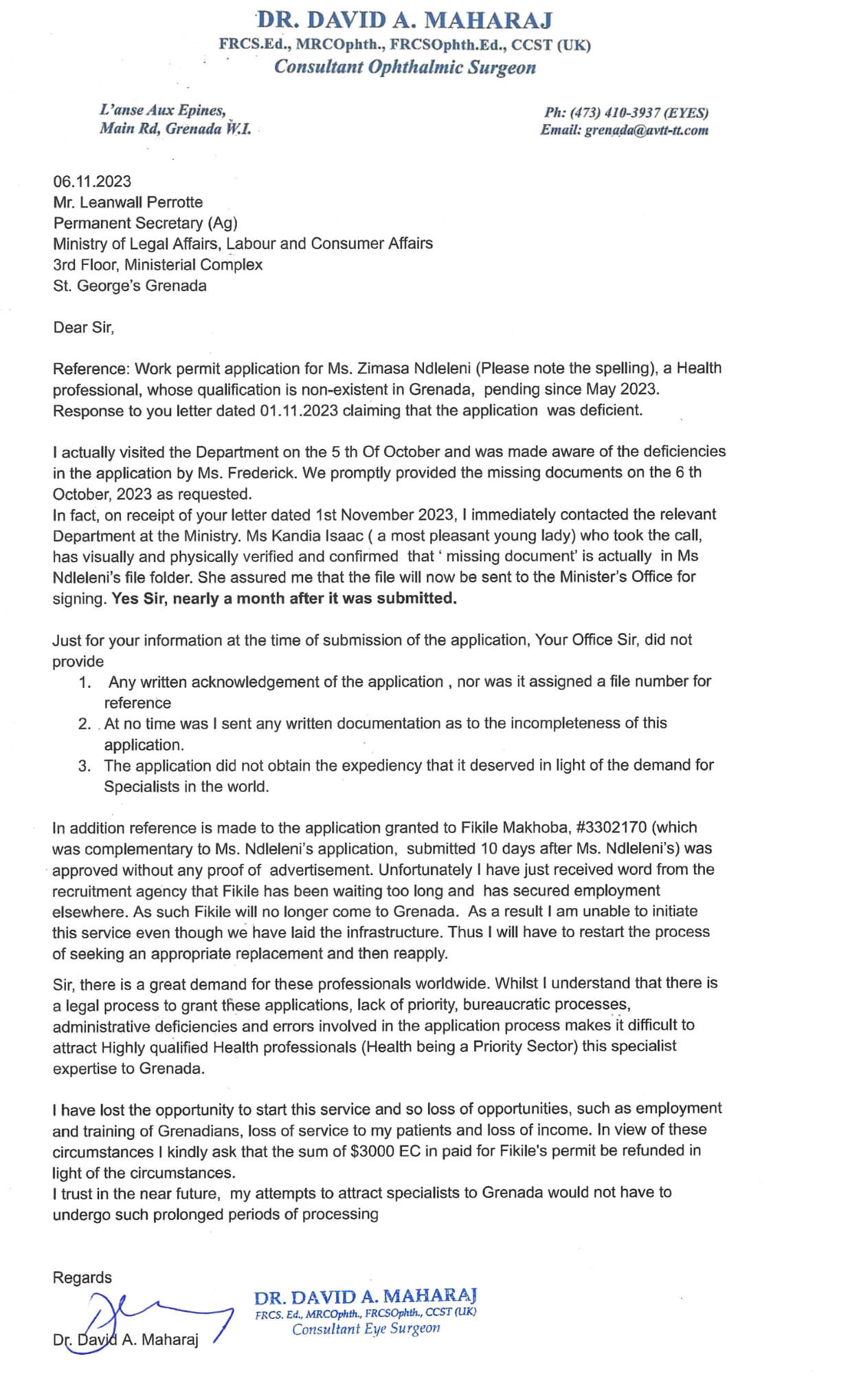 Incompetence in the Ministry of Labour